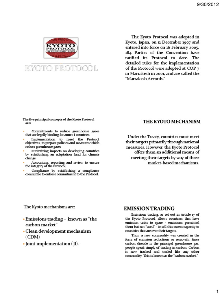 Kyoto Protocol | PDF | Kyoto Protocol | United Nations Framework ...