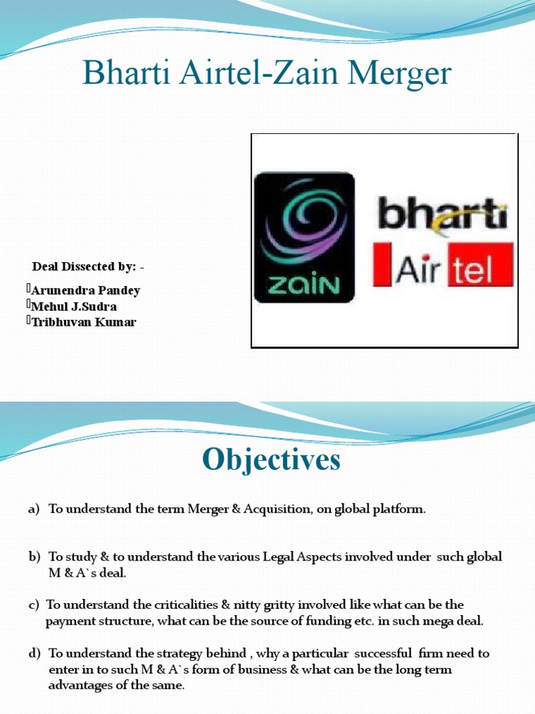 Bharti Zain Ppt-Final | PDF | Mergers And Acquisitions | Joint Venture