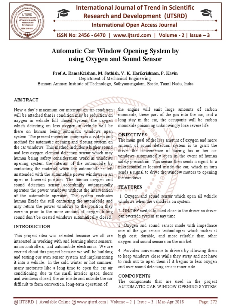 Automatic Car Window Opening System by Using Oxygen and Sound Sensor ...
