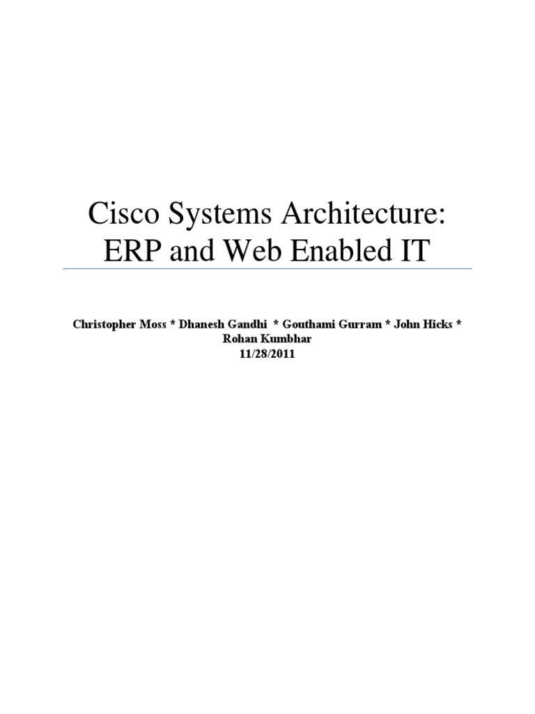 Cisco Systems Architecture: ERP and Web Enabled IT | PDF | Cisco ...