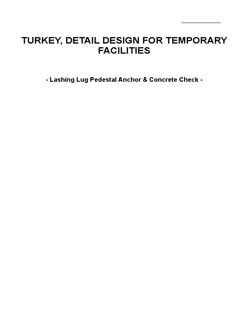 Lashing Lug Pedestal Anchor & Concrete Design | PDF | Wind Speed ...