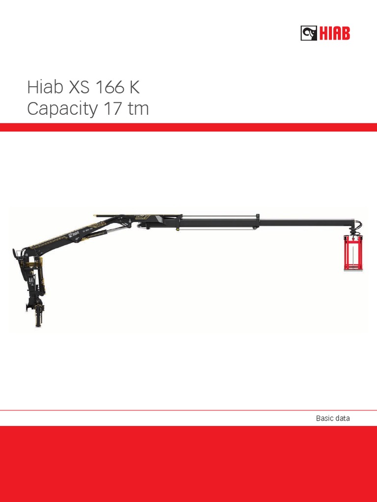 Hiab XS 166 K Capacity 17 TM: Basic Data | PDF | Crane (Machine) | Business