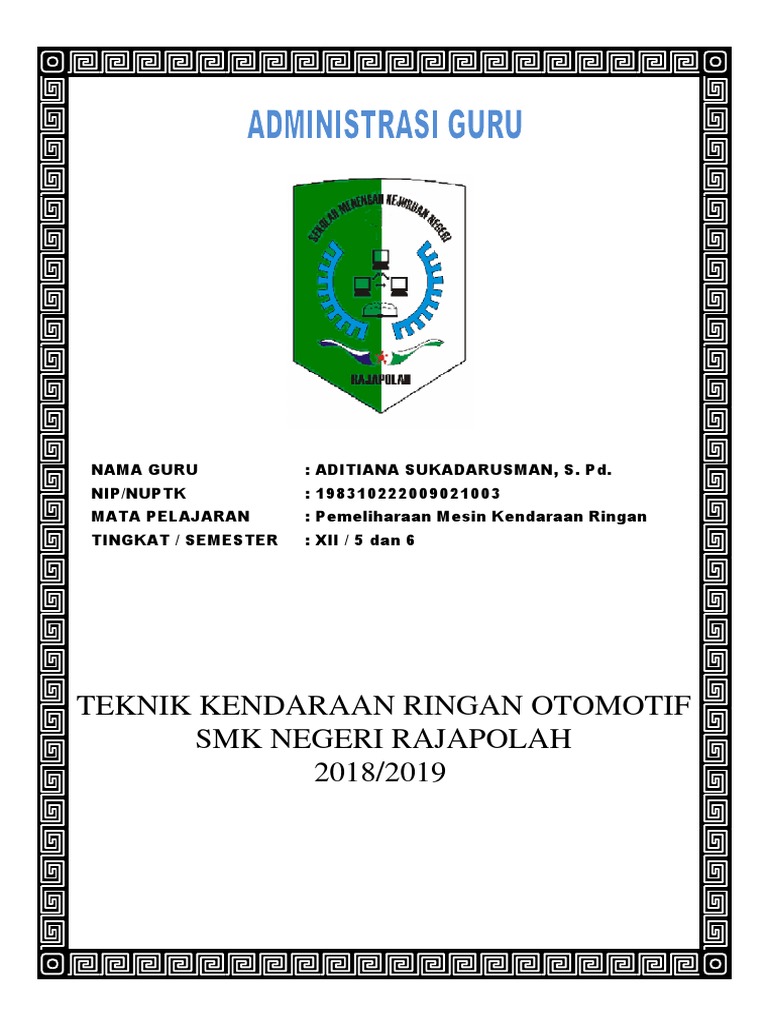 Cover Administrasi Guru | PDF