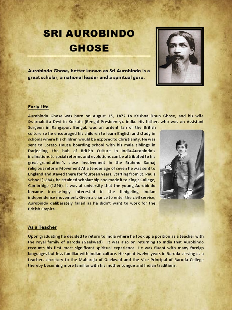 Sri Aurobindo Ghose | PDF | Sri Aurobindo | Spirituality
