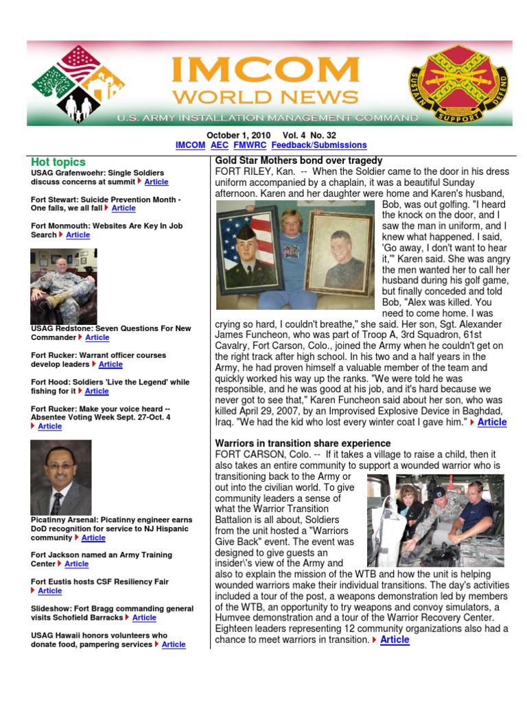 IMCOM World Newsletter 1 Oct 2010 | PDF | Websites | News