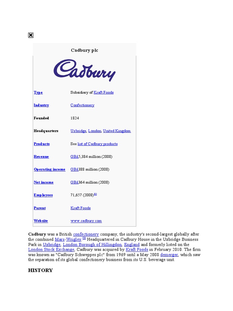 Cadbury's Sweet Legacy | PDF | Chocolate | Kraft Foods