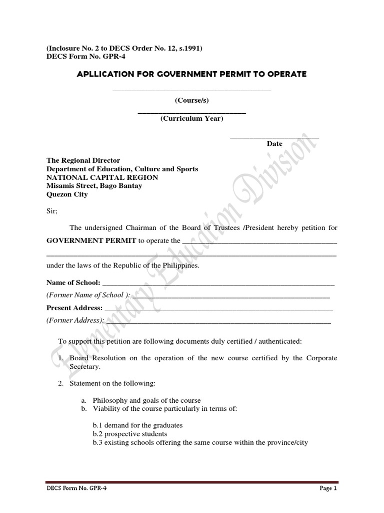 Deped NCR Form No GPR 4 | PDF | Employee Benefits | Employment