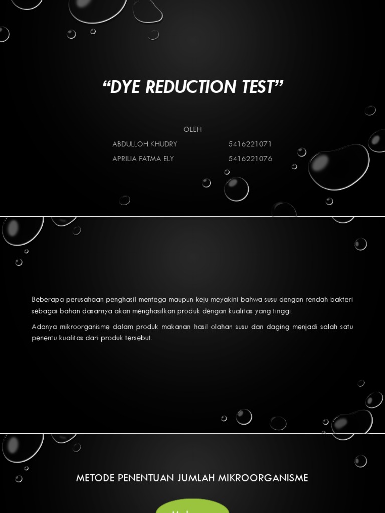 Dye Reduction Test | PDF