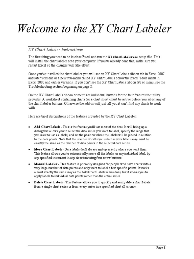 Welcome To The XY Chart Labeler | PDF