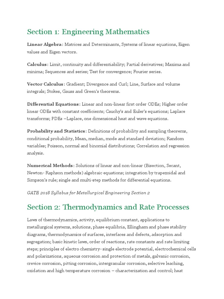 Section 1: Engineering Mathematics | PDF | Metallurgy | Welding