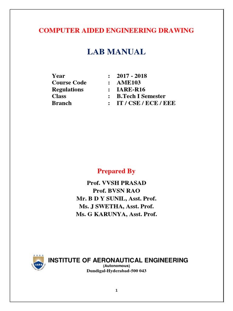 Iare Caed Lab Manual | PDF | Computer Science | Engineering