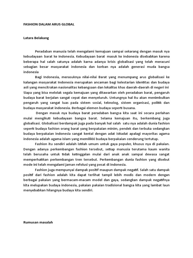 Fashion Dalam Arus Global | PDF