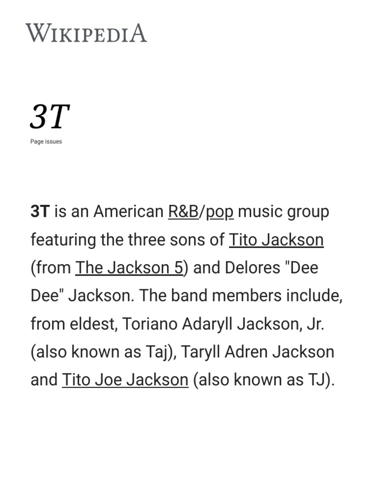 3T - Wikipedia PDF | PDF | Entertainment | Musicians