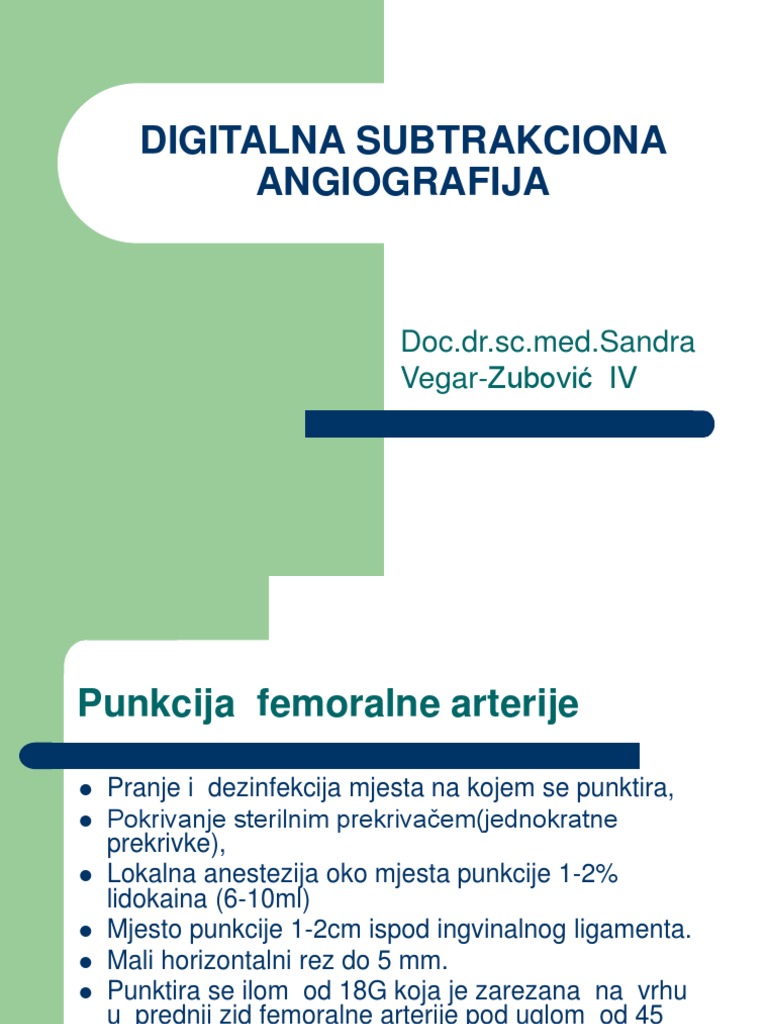 Digitalna Subtrakciona Angiografija Iv | PDF