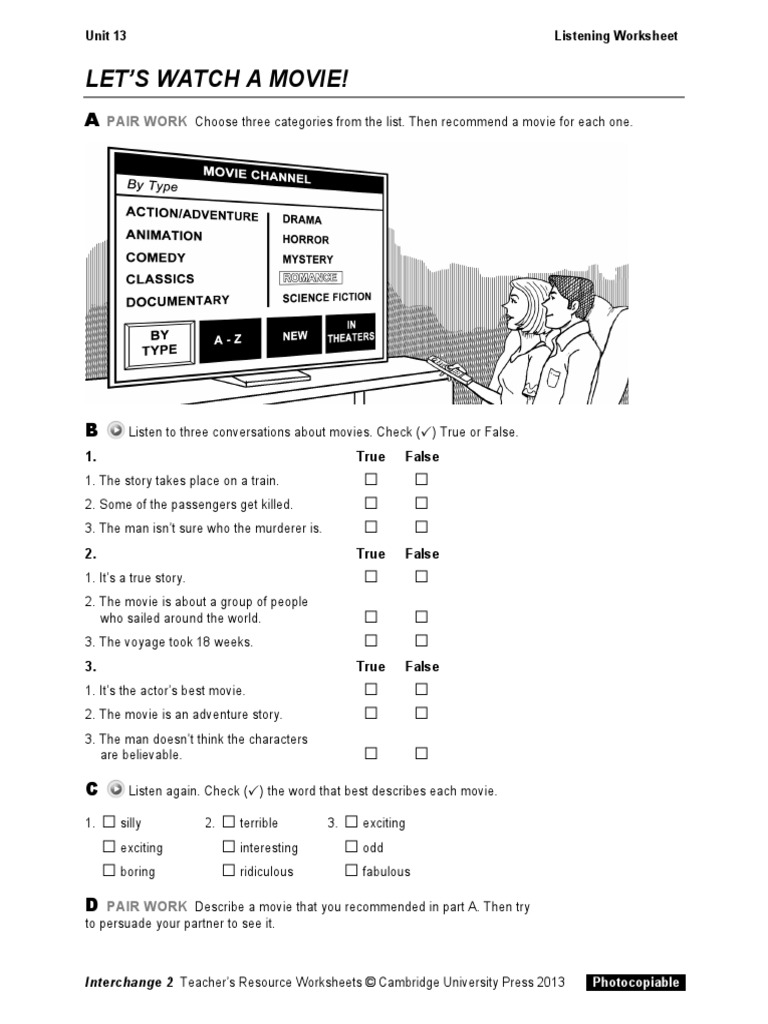 Unit 13 Listening Homework | PDF