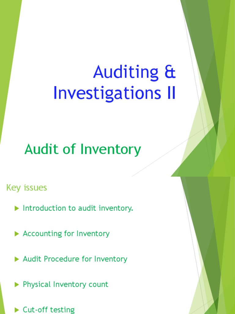 AC414 - Audit and Investigations II - Audit of Inventory | PDF ...