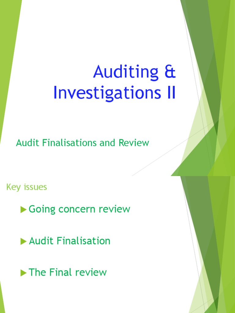 Audit Finalization and Going Concern Review | PDF | Going Concern | Audit