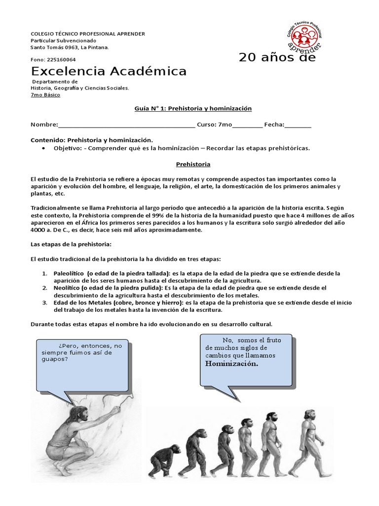 Guía Hominización 1 | PDF | Homo | Evolución humana
