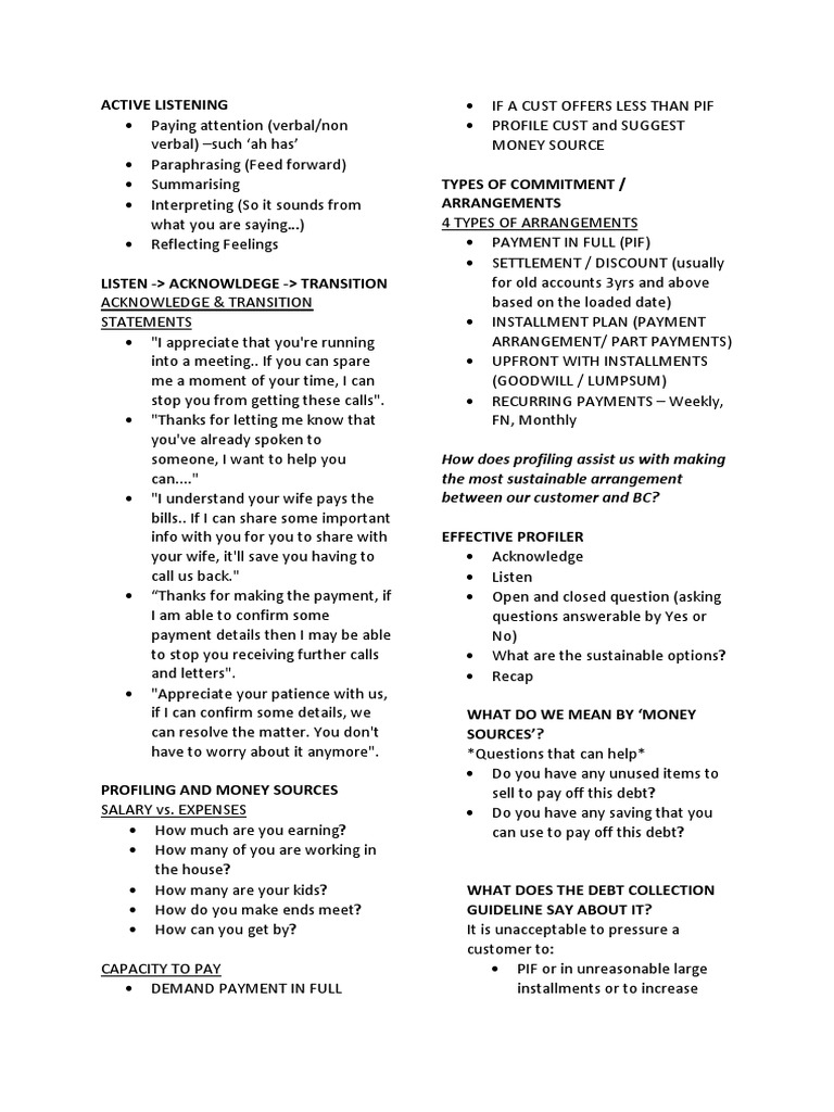 Collections Training | PDF | Cheque | Payments