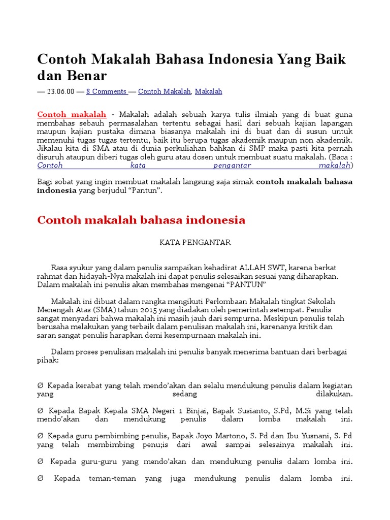 Contoh Kritik Dan Saran Dalam Makalah