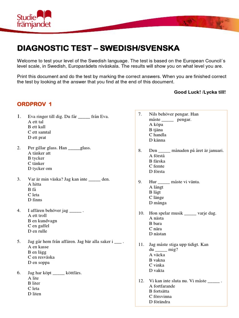 Svenska Test | PDF