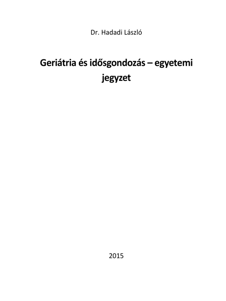 DR Hadadi Laszlo-Geriatria | PDF