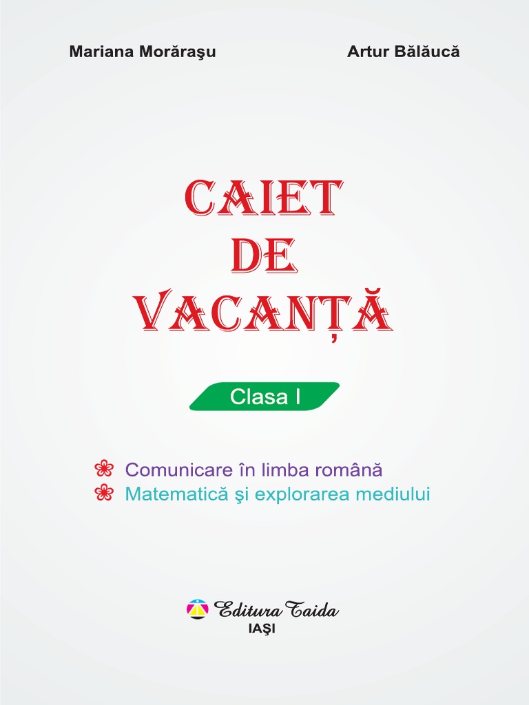 Caiet de Vacanta Clasa I Taida Diploma Cadou | PDF
