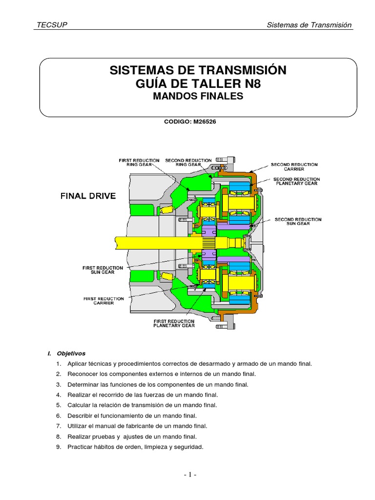 Mandos Finales | PDF | Engranaje | Transmisión (Mecánica)
