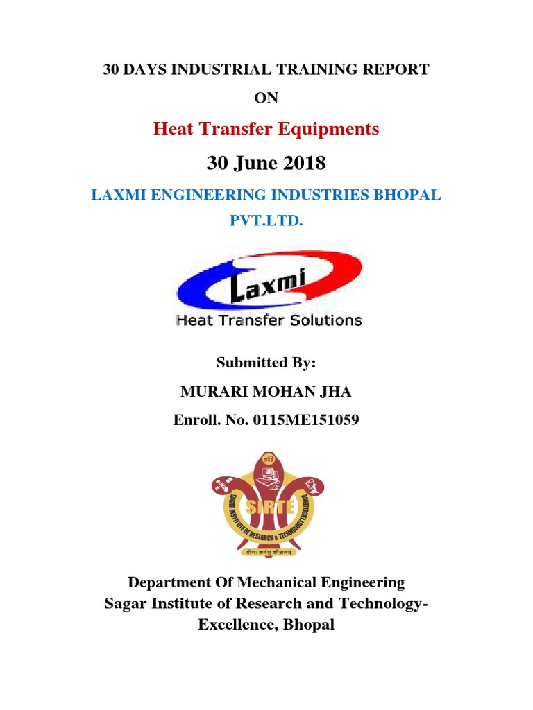 30 Days Industrial Training Report | PDF