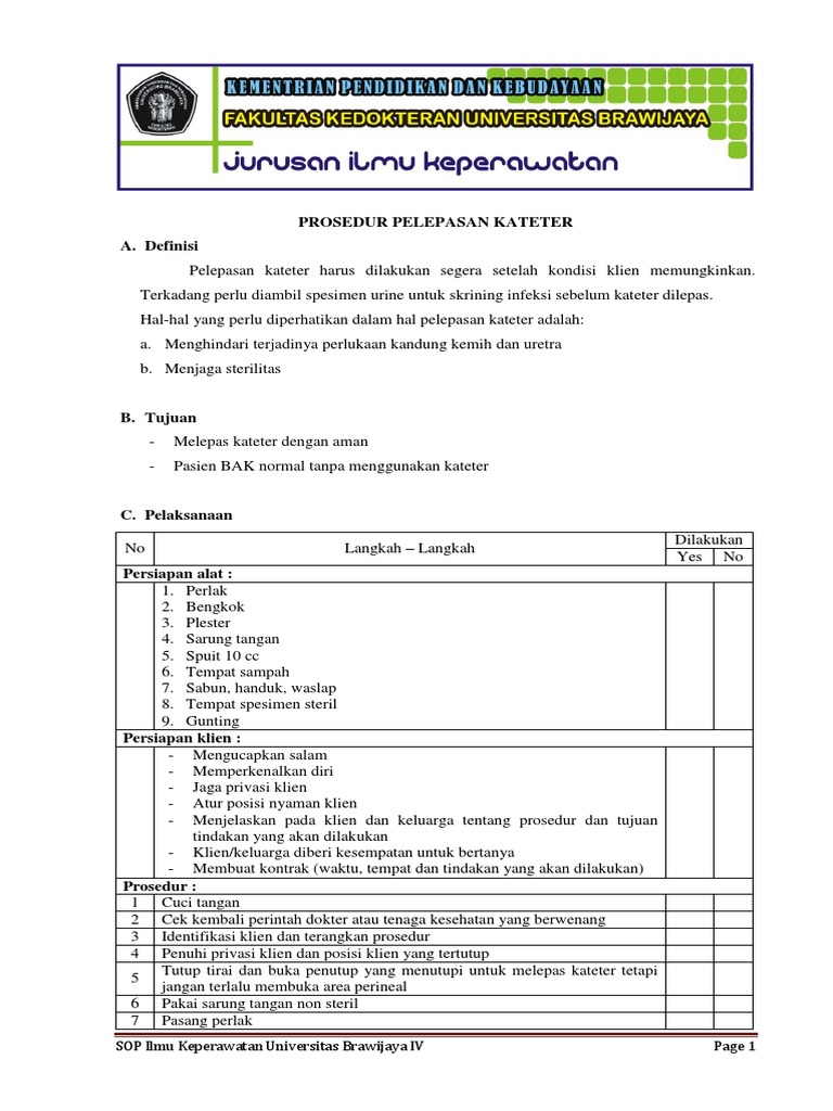 Pelepasan Kateter | PDF