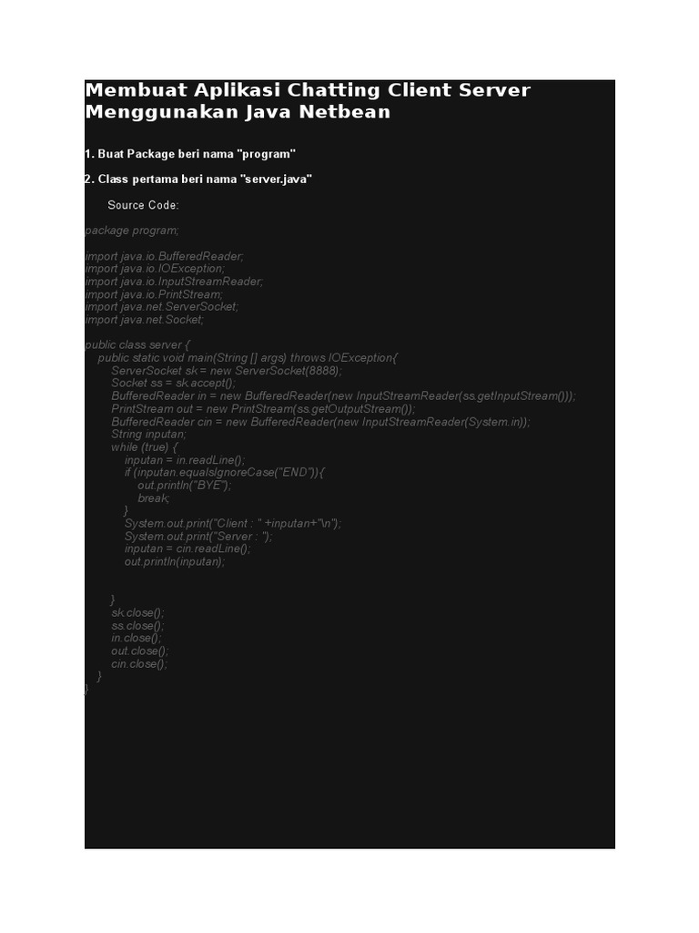 Aplikasi Chatting Java | PDF