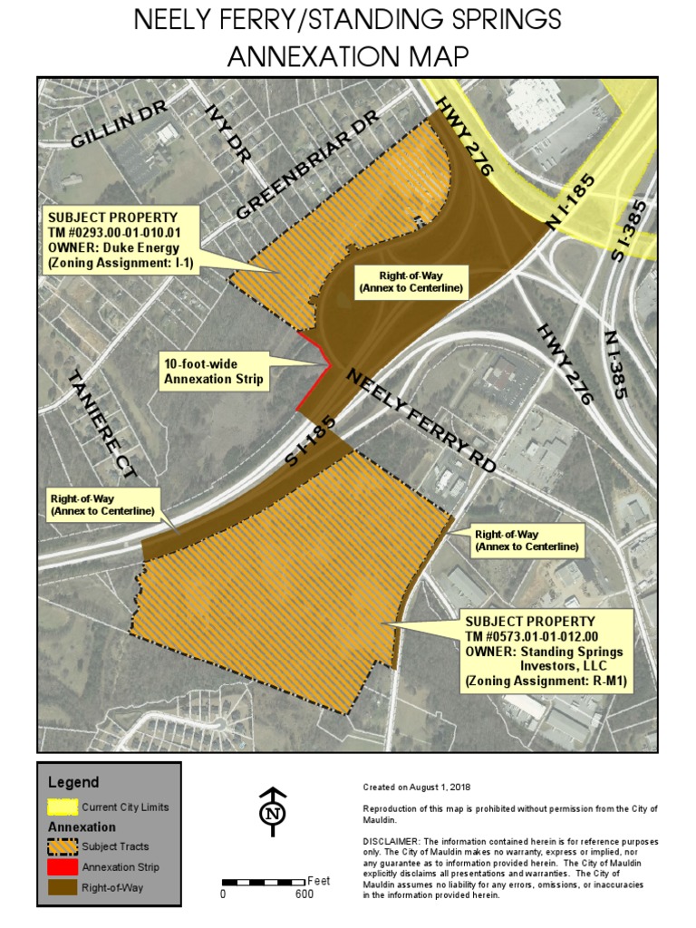 Neely Ferry/standing Springs Annexation Map | PDF | Private Law | Civil ...