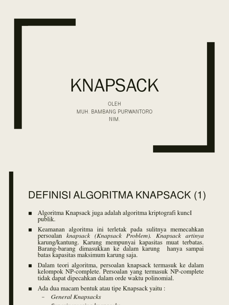 Algoritma Knapsack | PDF