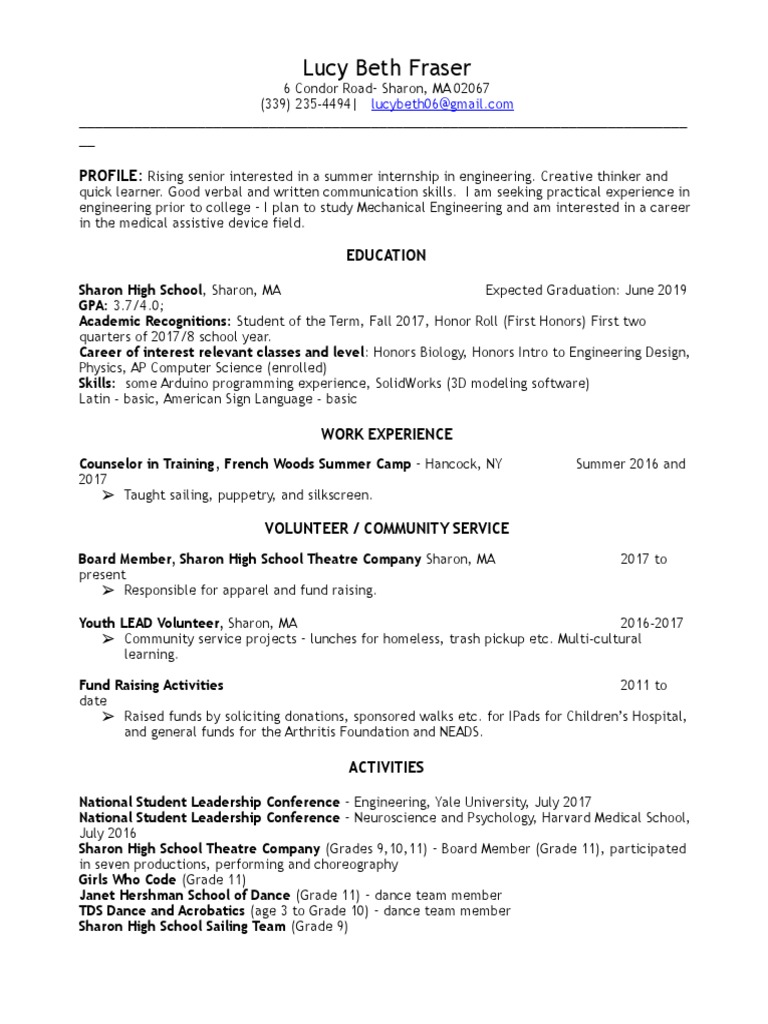 Lucy Beth Fraser Resume 3-15-18 | PDF | Engineering | Academia