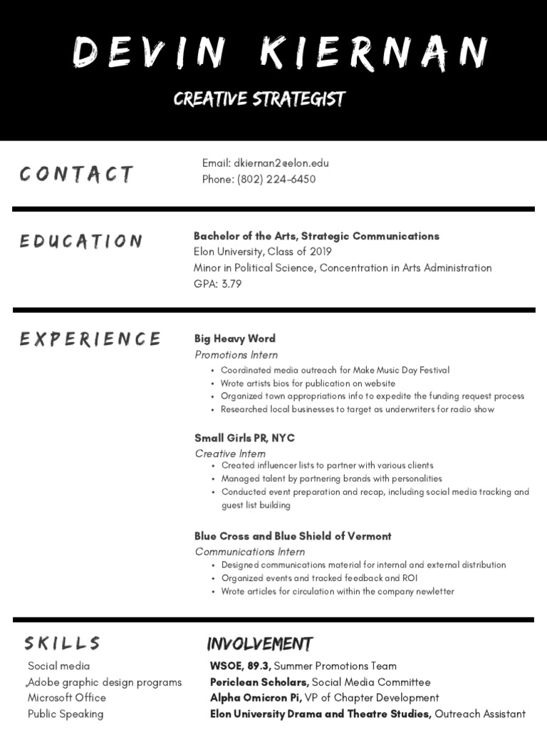 Devin Kieran Resume | PDF | Career & Growth | Social Science