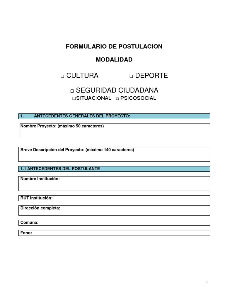 Formulario de Postulacion Proyectos 6% FNDR | Economias | Gobierno