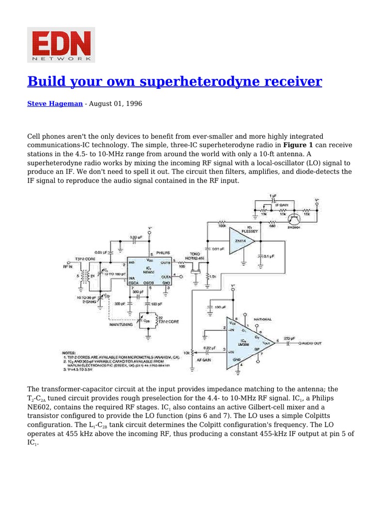 Build Your Own Superheterodyne Receiver | PDF | Amplifier | Electrical ...