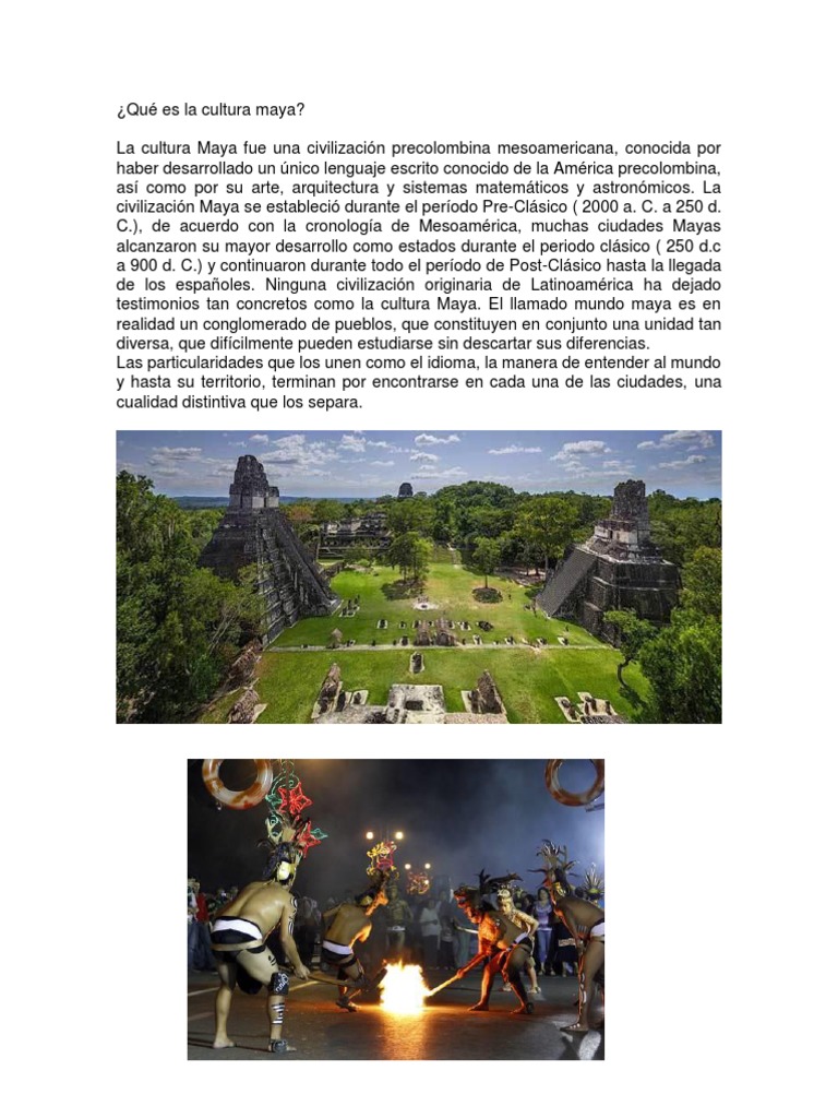 Qué Es La Cultura Maya | PDF | Historia | Clásicos
