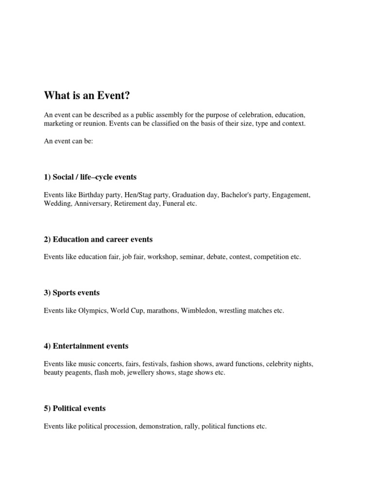 What Is An Event | PDF | Swot Analysis | Target Audience