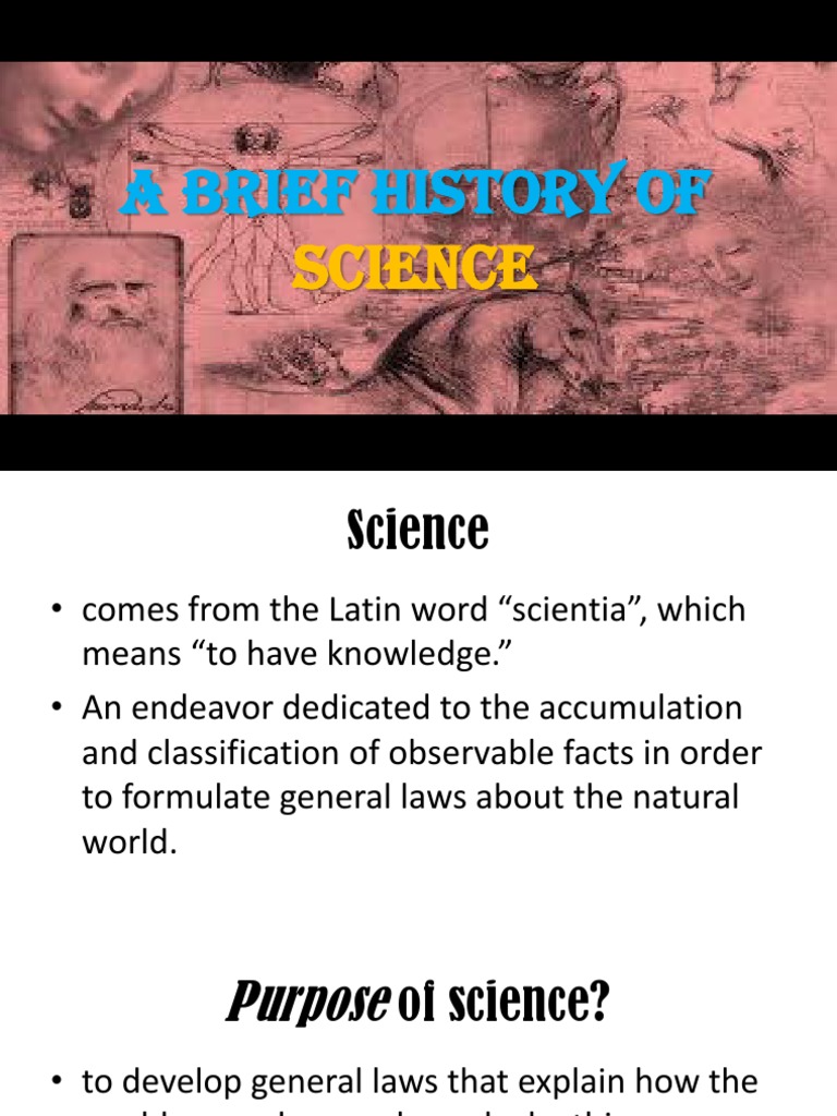 1 A Brief History of Science FIRST INKLINGS | PDF | History Of Science ...
