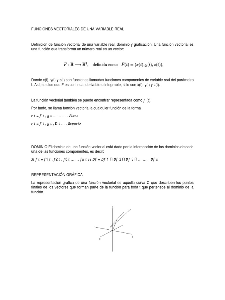 Funciones Vectoriales de Una Variable Real | PDF | Aceleración | Vector Euclidiano