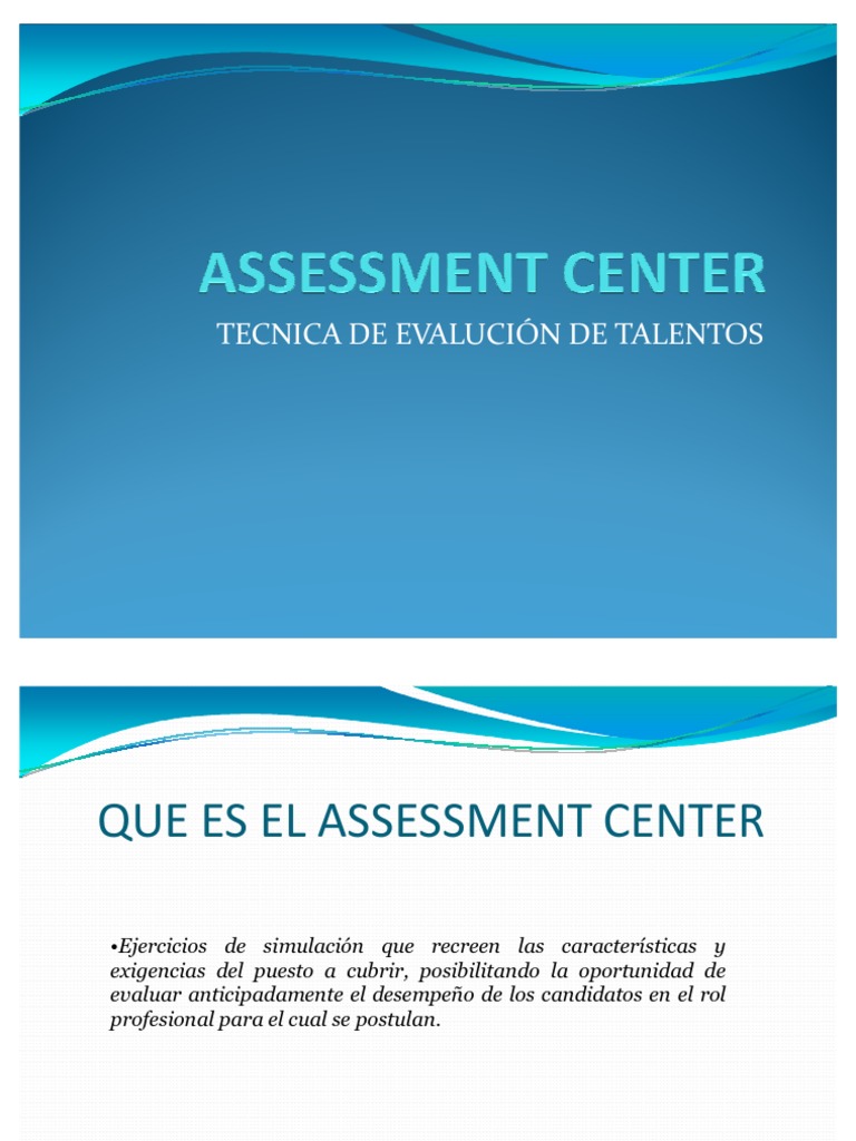 Assessment Center | PDF | Evaluación | Cliente