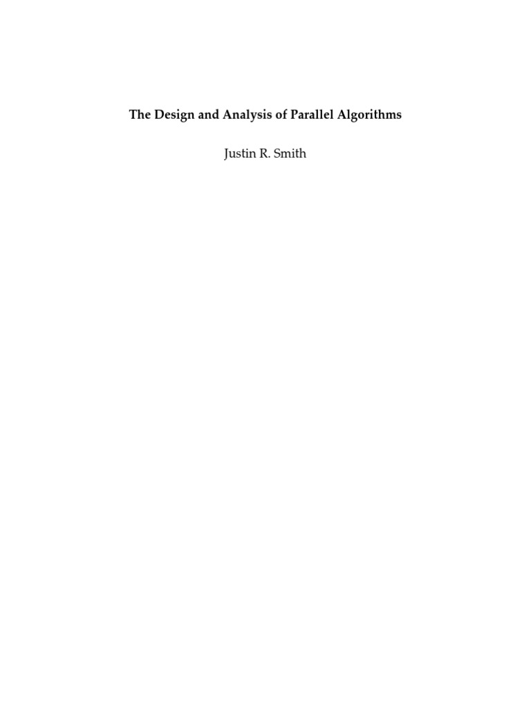 The Design And Analysis Of Parallel Algorithms Pdf Parallel Computing Algorithms