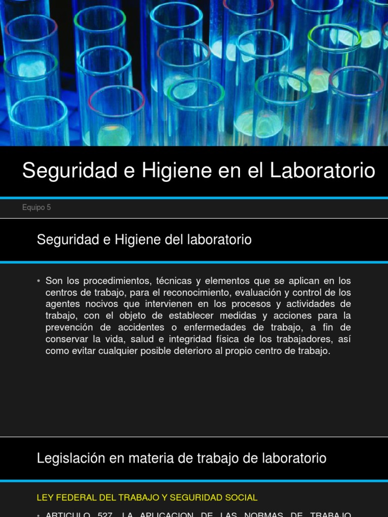 Seguridad e Higiene en El Laboratorio | PDF | Seguridad | Laboratorios