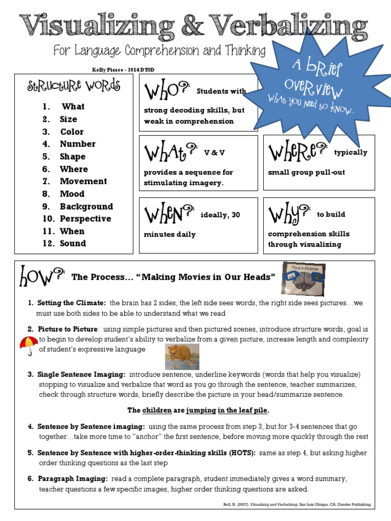 V and V Handout | PDF | Reading Comprehension | Sentence (Linguistics)