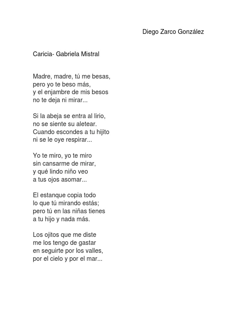 Caricia Gabriela Mistral | PDF
