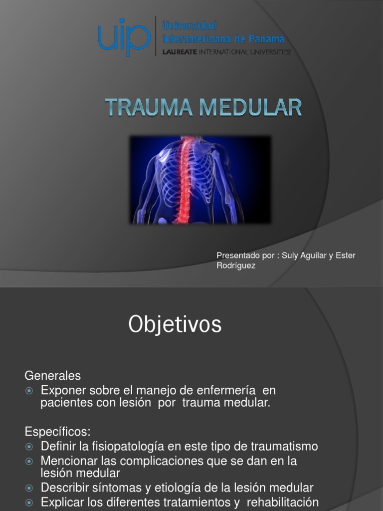 Trauma Medular | PDF | Lesión de la médula espinal | Lesión