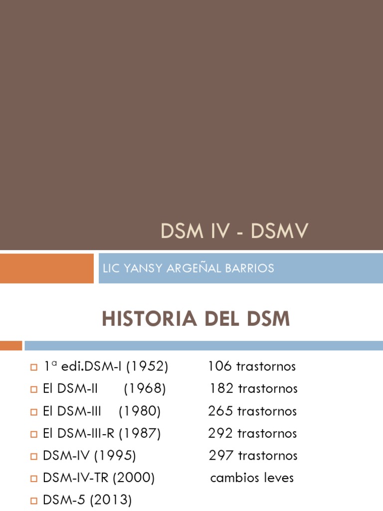 DSM IV - DSMV | Manual Diagnóstico y Estadístico de los Trastornos ...