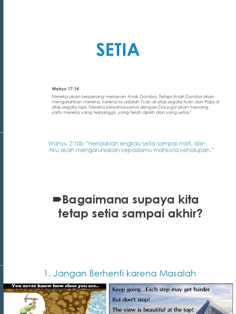 Cara Setia Hingga Akhir dalam Iman | PDF