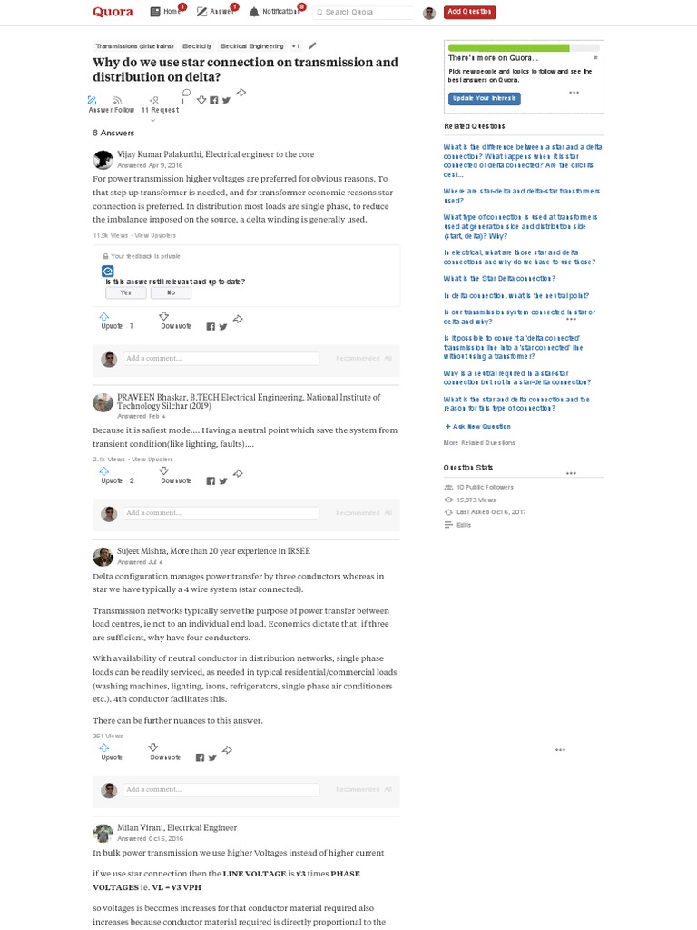 Why Do We Use Star Connection On Transmission and Distribution On Delta ...